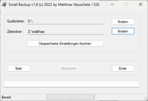 Small Backup | Spezial Software Entwicklung